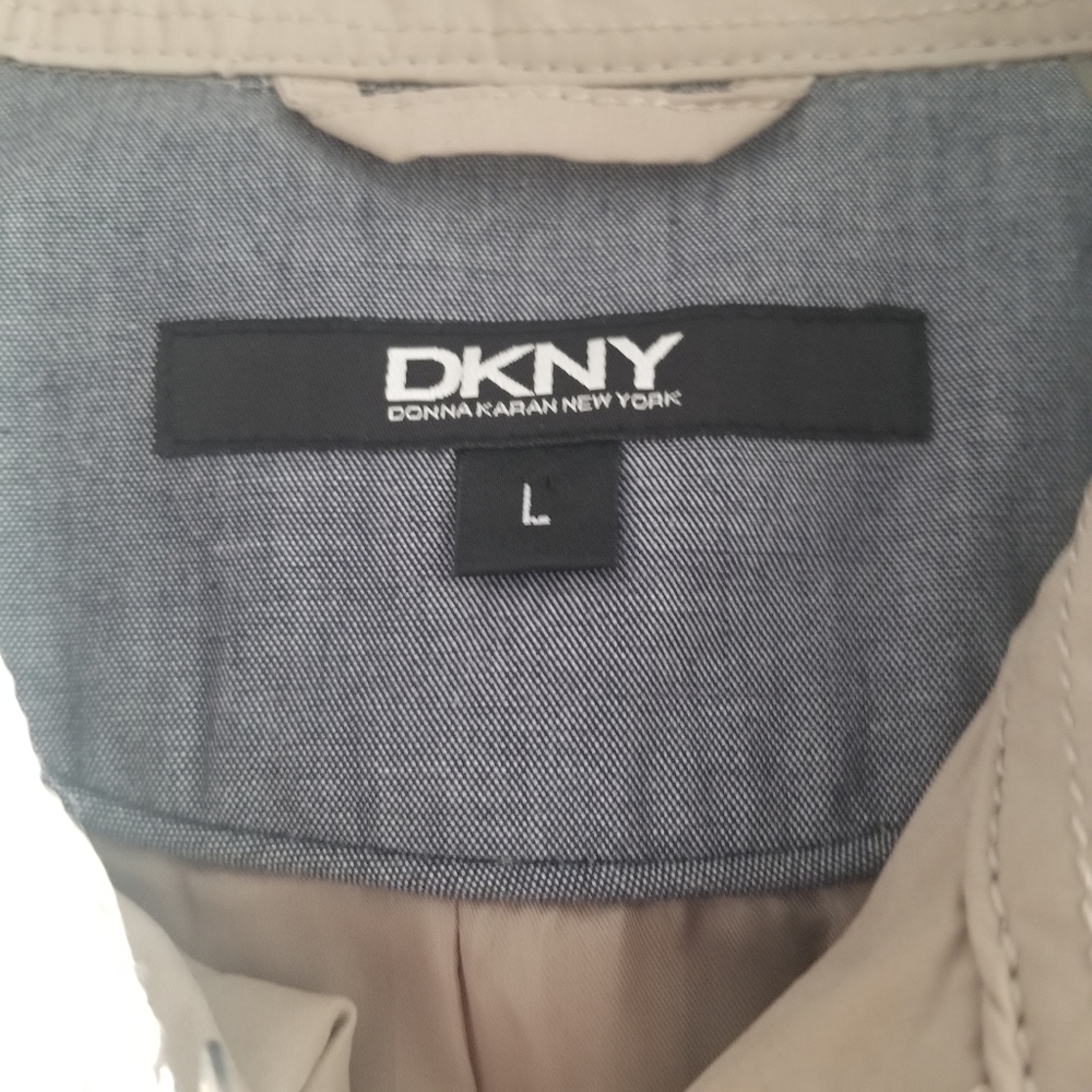 Dkny Trench Coat Khaki With Chambray Accents Stylish … - Gem